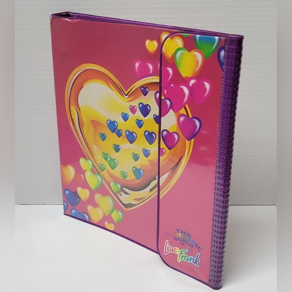 Lisa Frank | Office | Vintage 989 Lisa Frank Hearts 3 Ring Binder ...
